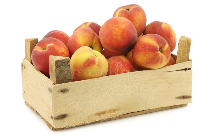 Fresh Peaches in a Wooden Crate Stock Photo - Image of organic, peach ...