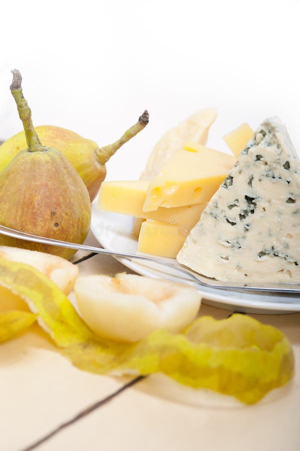Fresh pears and cheese stock photo. Image of lunch, cheese - 54347838