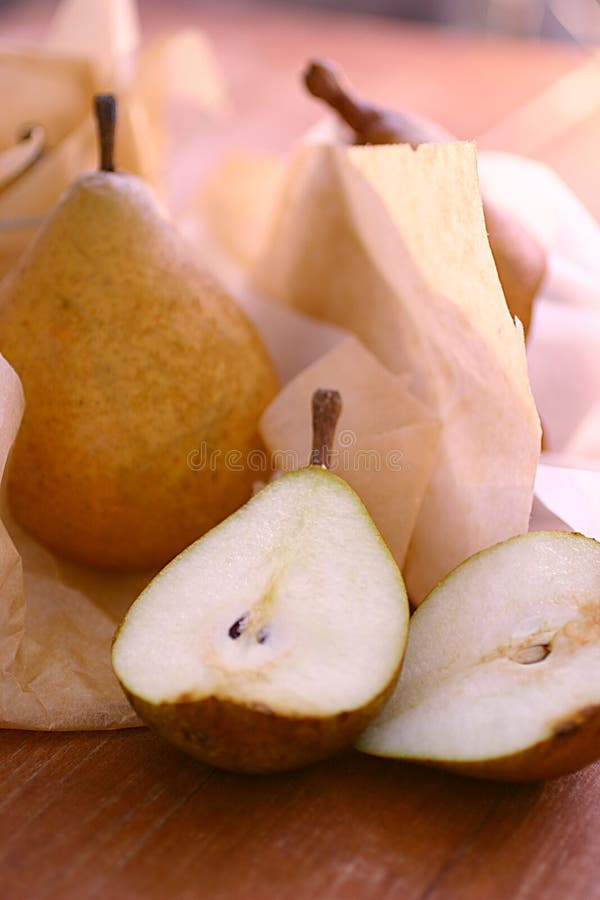 Fresh Pears with Red and Yellow Skin Stock Photo - Image of market ...