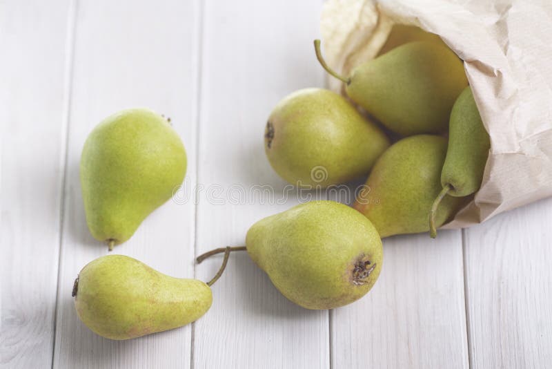 Pears in a paper bag stock photo. Image of natural, brown - 1172704