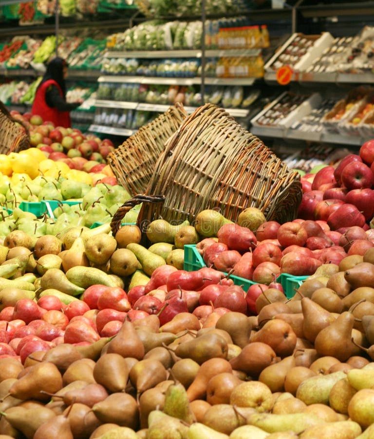 Fresh Pears in Supermarkets Stock Photo - Image of orange, color: 14079868