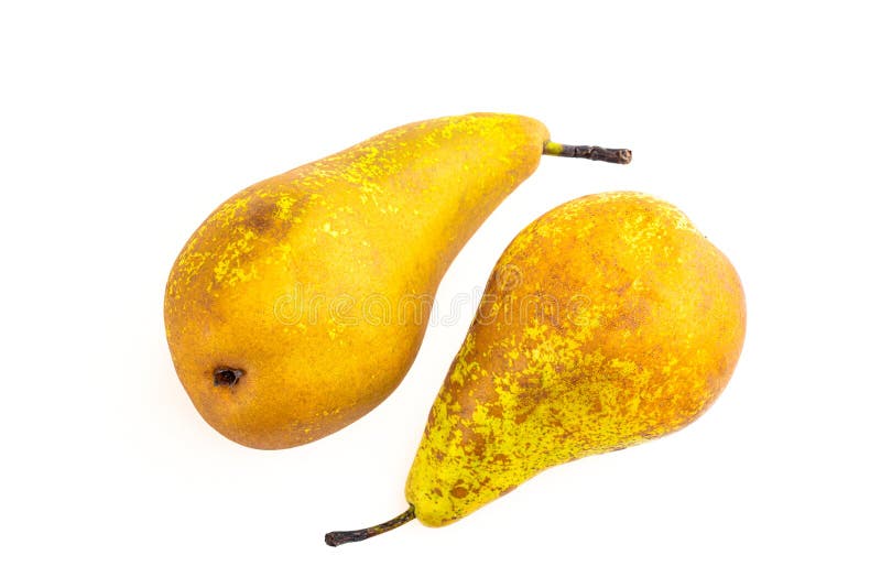 Fresh Pears, Yellow Fruit Isolated on White Background Stock Photo ...