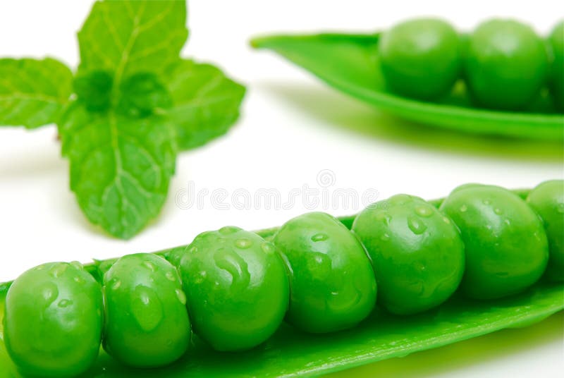 Fresh peas with mint leaf stock photo. Image of organic - 14172982