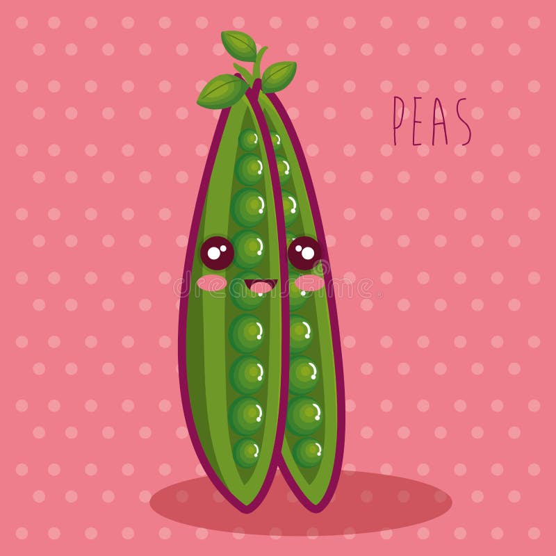 Fresh Peas Vegetable Character Stock Vector - Illustration of organic ...