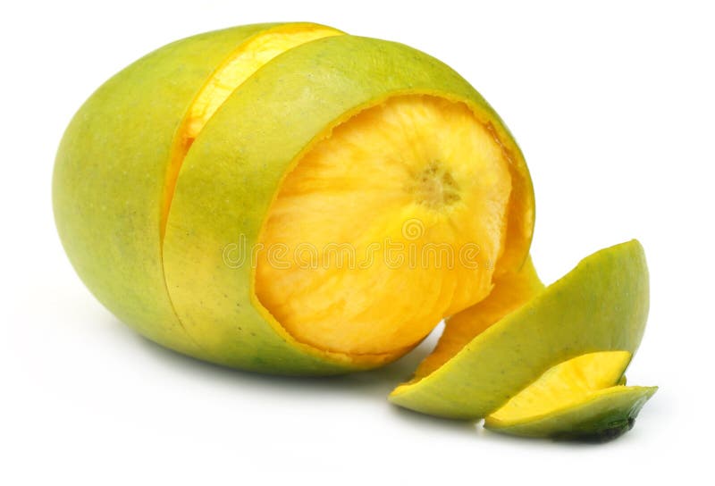 Fresh peeled mango stock photo. Image of background, exotic - 32596678