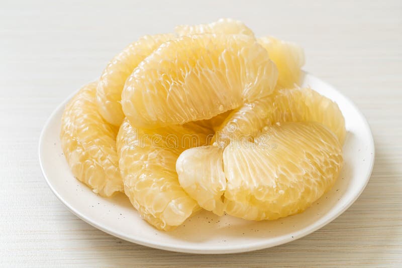 Fresh Peeled Pomelo, Grapefruit or Shaddock Stock Image - Image of ...