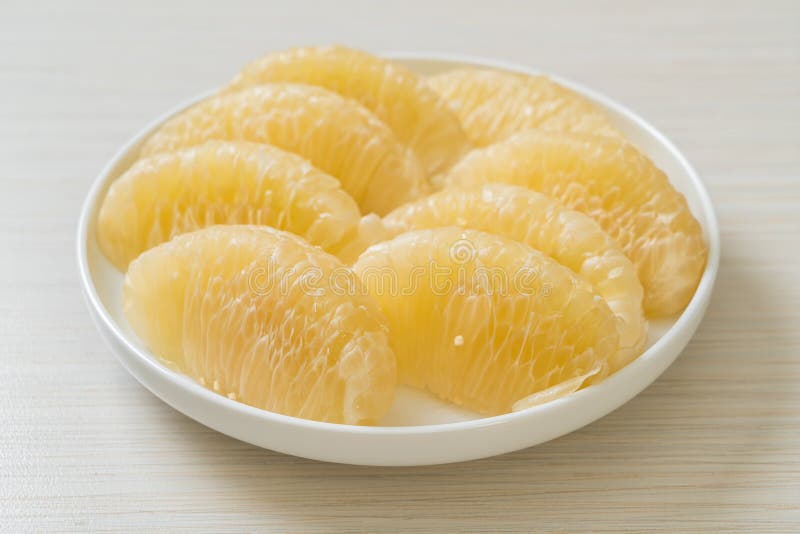 Fresh Peeled Pomelo, Grapefruit or Shaddock Stock Image - Image of ...