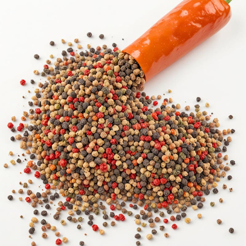 Fresh Pepper Mix, Isolated on White Background Stock Illustration ...