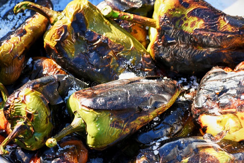 Fresh Peppers from the Garden Roasted on the Grill Stock Image - Image ...