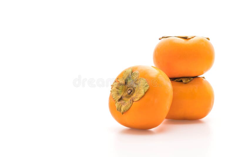 Fresh Persimmon on White Background Stock Image - Image of healthy ...