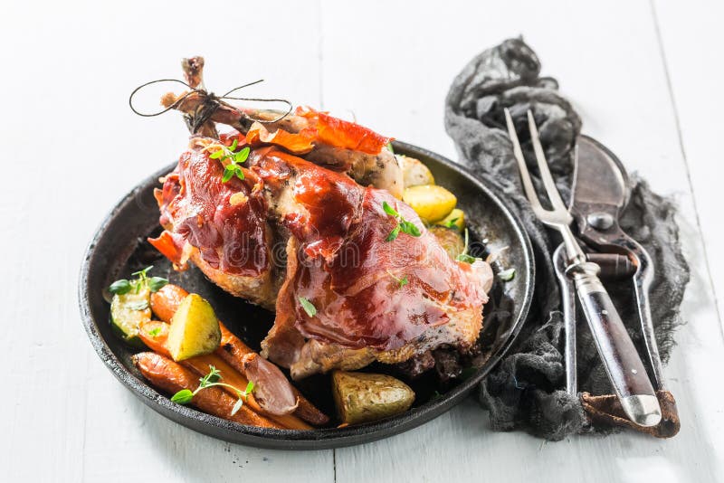 Fresh Pheasant with Bacon and Vegetables and Spices Stock Photo - Image ...