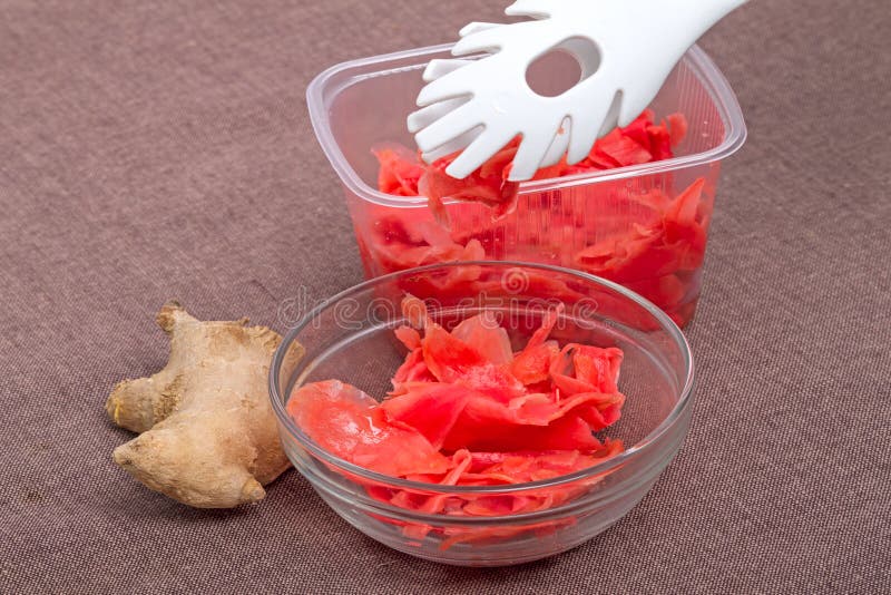 Fresh and pickled ginger stock image. Image of homemade - 59299395