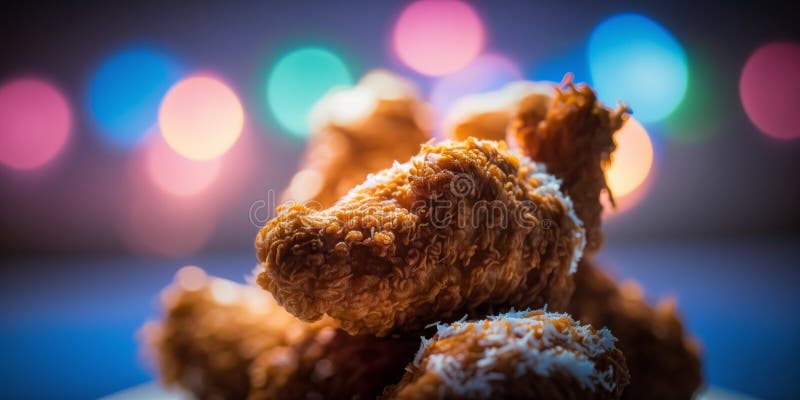 Fresh Piece of Crispy Fried Chicken. Fast Food Stock Illustration ...