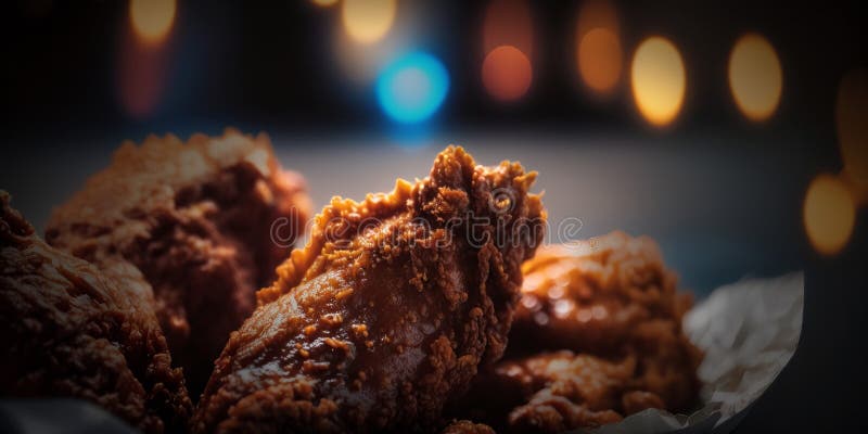 Fresh Piece of Crispy Fried Chicken. Fast Food Stock Illustration ...