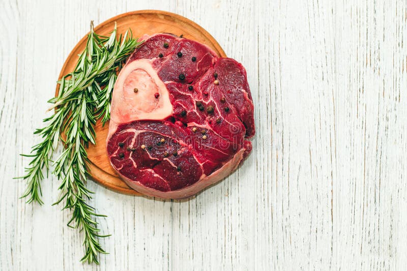 Large Beef Bone Marrow Chopped with Cleaver on Half Stock Image - Image ...