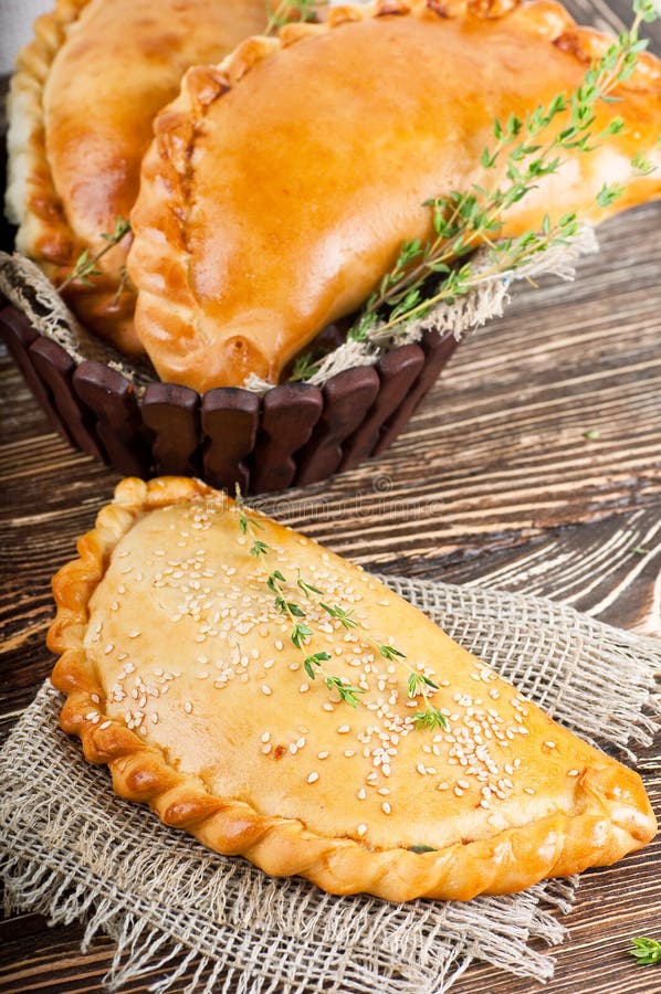 Fresh pies with meat stock image. Image of snack, bakery - 33650521