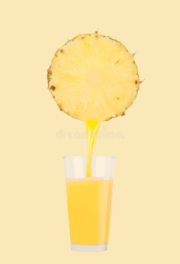 Fresh Pineapple Juice on Pastel Background Stock Image - Image of diet ...