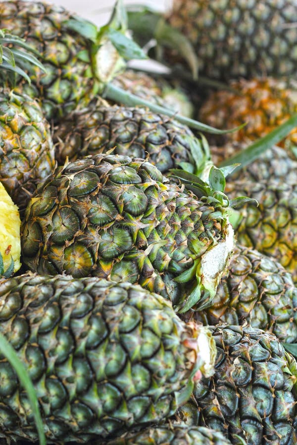 Fresh Pineapple in the Market. Stock Image - Image of freshness ...