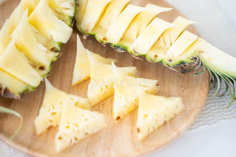 Fresh Pineapple Slices Ready for Eat Stock Image - Image of sour ...