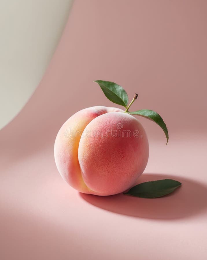 Fresh Pink Peach on Soft Pink Background for Aesthetic Design Stock ...