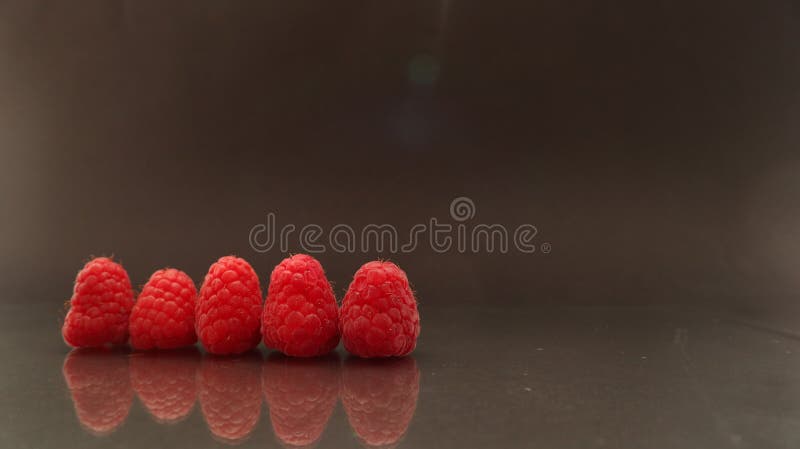 Fresh Raspberries on Black Background Stock Image - Image of delicious ...