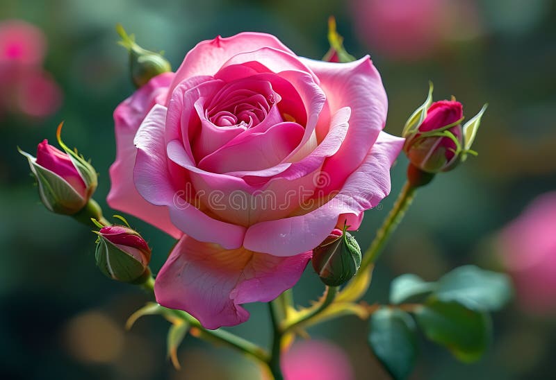 Fresh Pink Roses and Dried Rosebuds Create a Visually Pleasing and ...