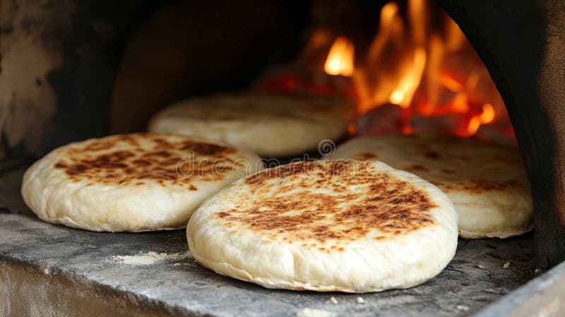 Fresh Pitas Puffing Up Inside Clay Oven Stock Photos - Free & Royalty ...