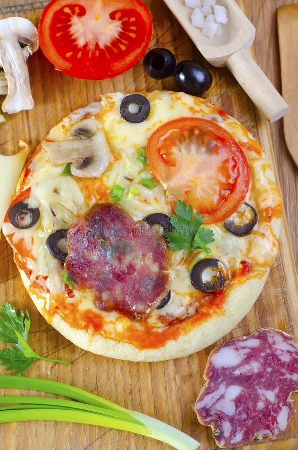 Fresh pizza stock photo. Image of hearty, homemade, kitchen - 24079950