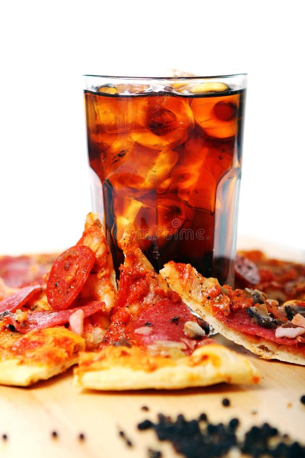 Fresh Pizza and Cold Cola Drink Stock Image - Image of junk, cuisine ...