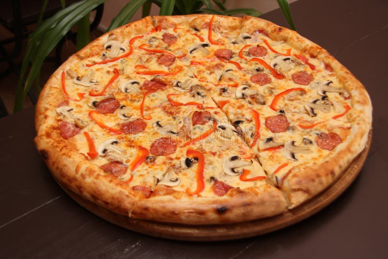 Fresh Pizza creative set stock image. Image of table - 209097361