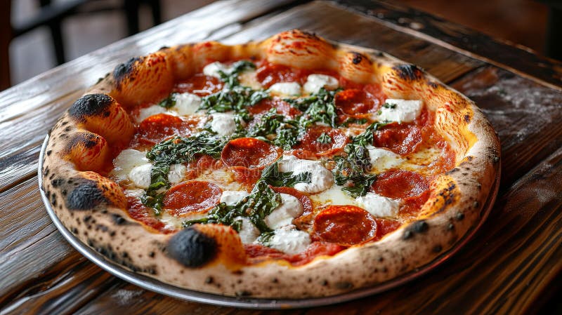 A Fresh Pizza on a Rustic Table with Toppings, Marking National Pizza ...