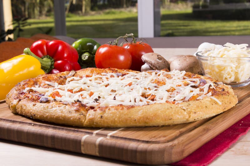 Fresh pizza stock image. Image of snack, close, lunch - 48376773