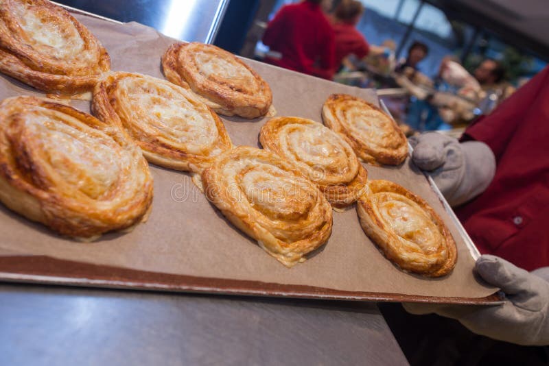 Fresh Pizza Snacks in a Bakery Stock Image - Image of snack, cooked ...