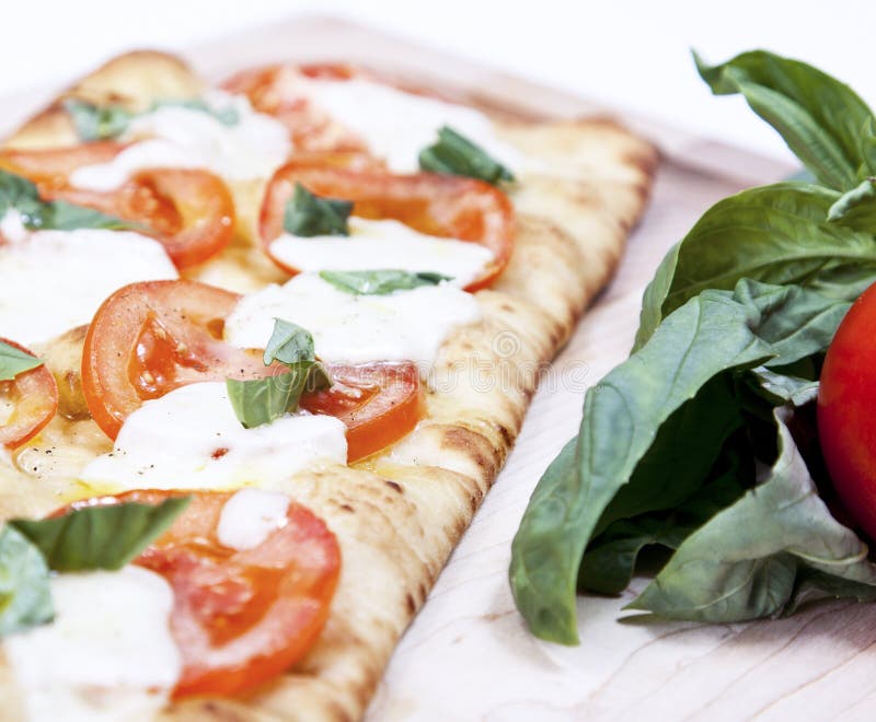 Fresh pizza stock image. Image of flat, vegetable, baked - 53526635