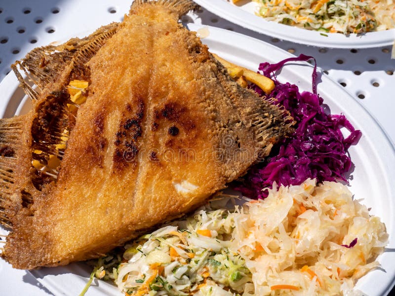 Fresh Plaice in the Restaurant on the Baltic Sea Stock Image - Image of ...