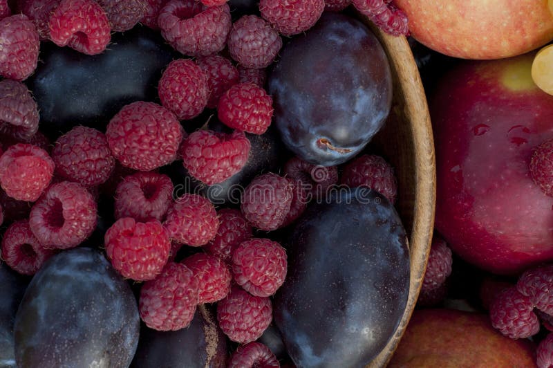 Fresh plum and raspberry stock image. Image of diet, fresh - 48059053