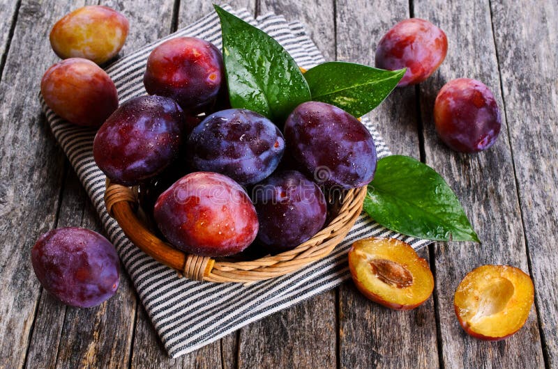 Fresh plum stock image. Image of autumn, drop, organic - 57538085
