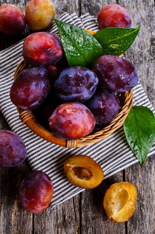 Fresh plum stock image. Image of autumn, drop, organic - 57538085