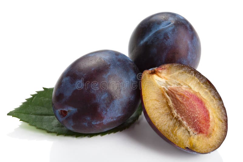 Fresh plums isolated stock photo. Image of food, diet - 17467342