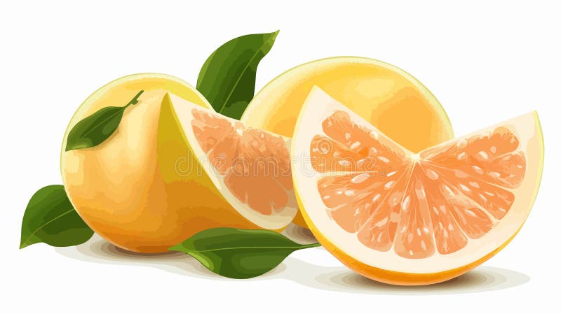 Fresh Pomelo Fruit Icon on White Background for Creative Designs Stock ...