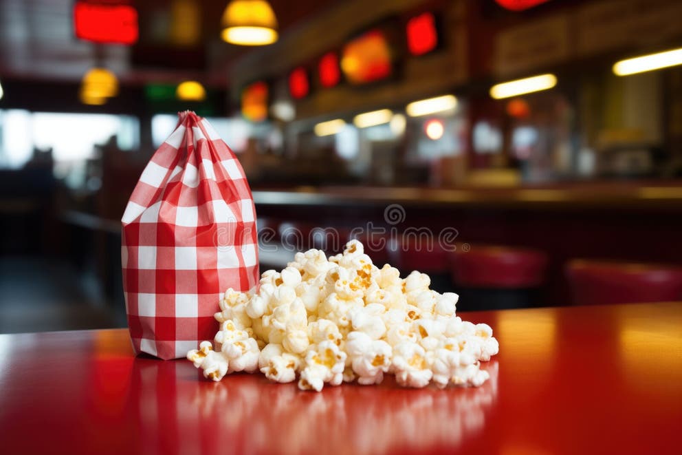 A Fresh Popcorn Bag on a Concession Stand Stock Image - Image of ...