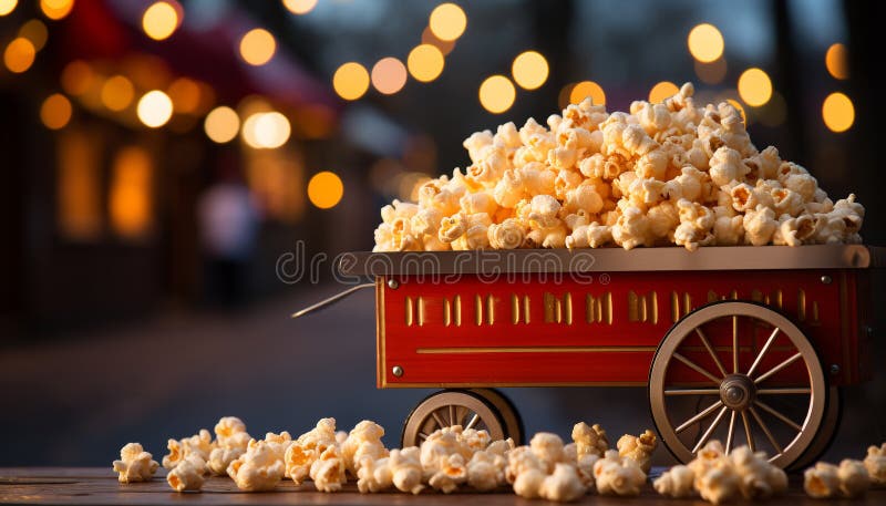 Fresh Popcorn, Candy, and Drinks for a Fun Movie Night Generated by AI ...