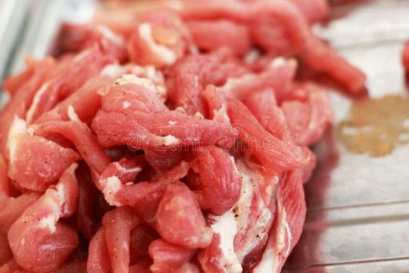Fresh pork in the market stock image. Image of butcher - 37734337