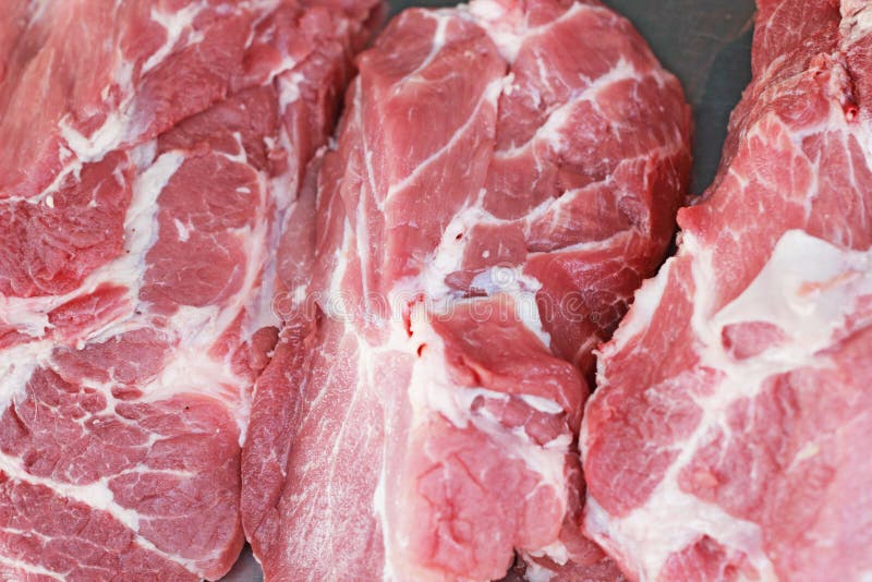 Fresh pork in the market stock photo. Image of steak - 37812096