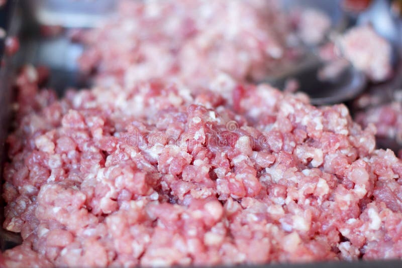 Fresh pork in the market stock photo. Image of ground - 43942946