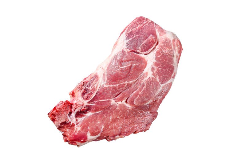 Fresh Pork Meat, Marble Steak. Isolated on White Background. Stock ...