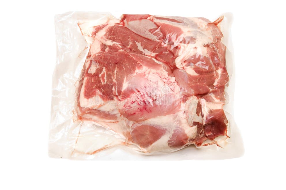 Fresh Pork Meat in Vacuum Packed Scapula Stock Photo - Image of veins ...