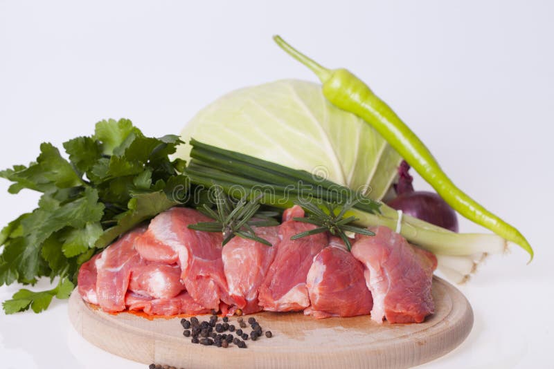 Fresh pork meat stock image. Image of ingredients, portion - 83512951