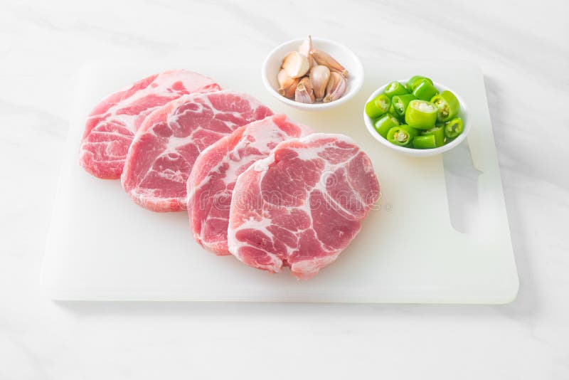 Fresh Pork Neck Raw or Collar Pork Stock Photo - Image of food ...