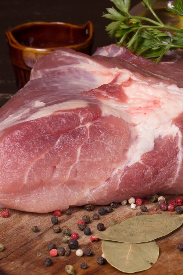 Fresh pork stock image. Image of meal, fresh, wooden - 47824735